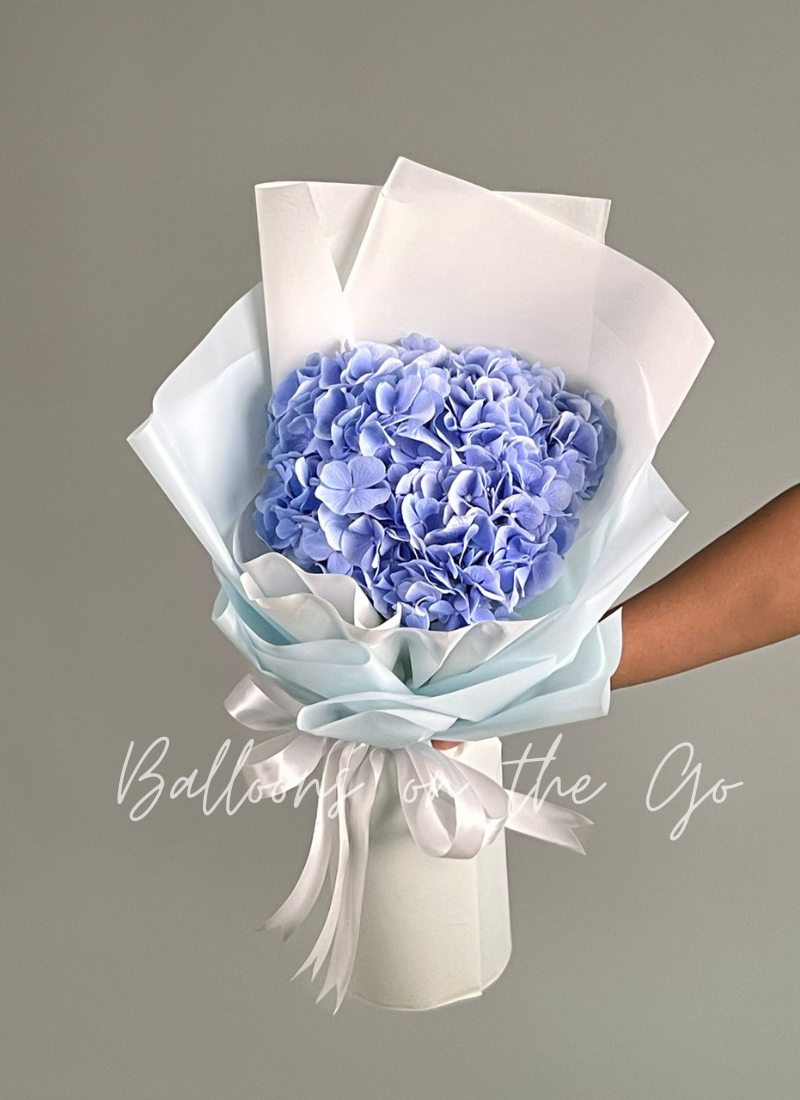 Heavenly Blue - hydrangea flower bouquet – Balloons On The Go