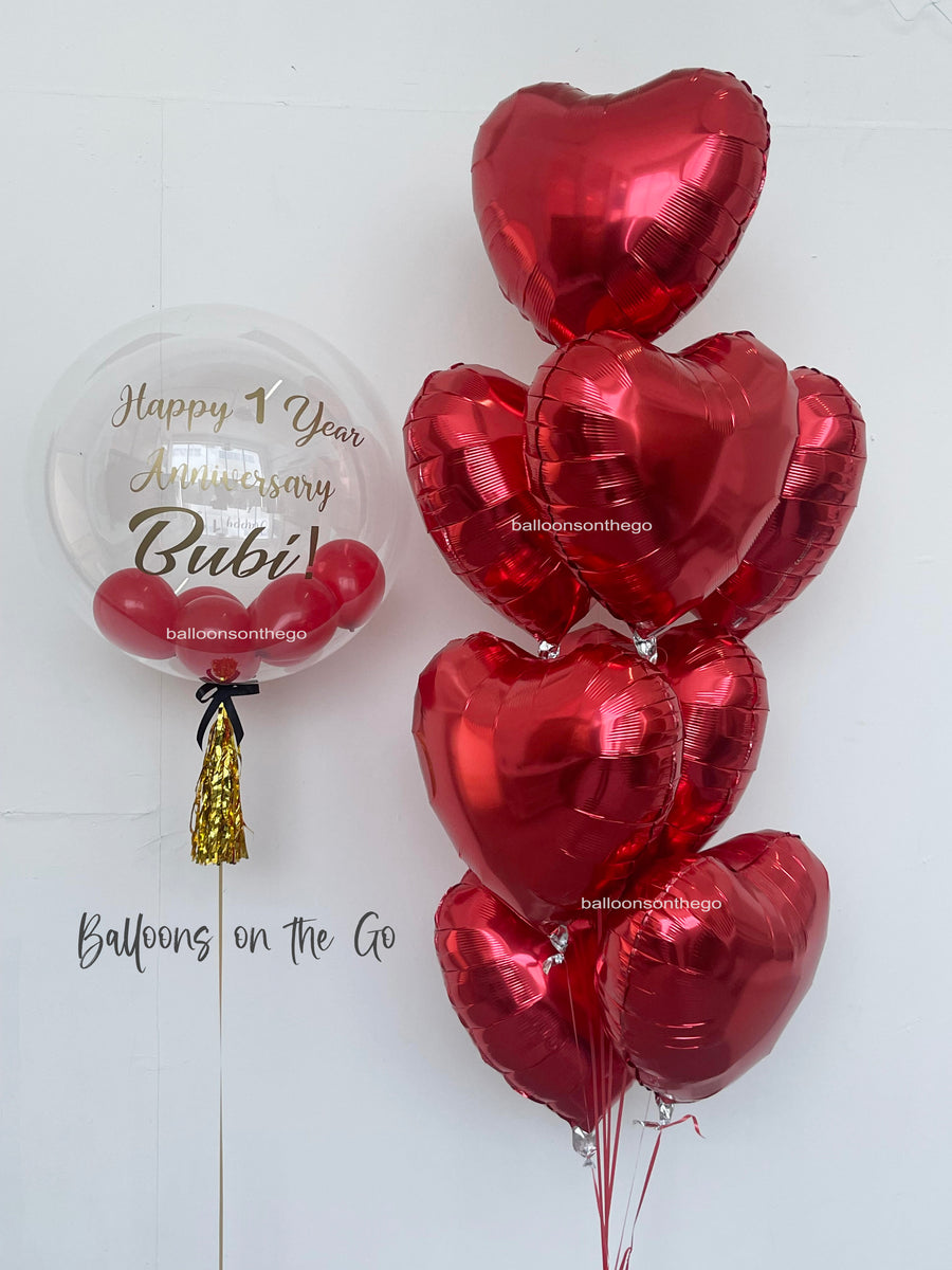 Customized Balloon with Heart foils – Balloons On The Go
