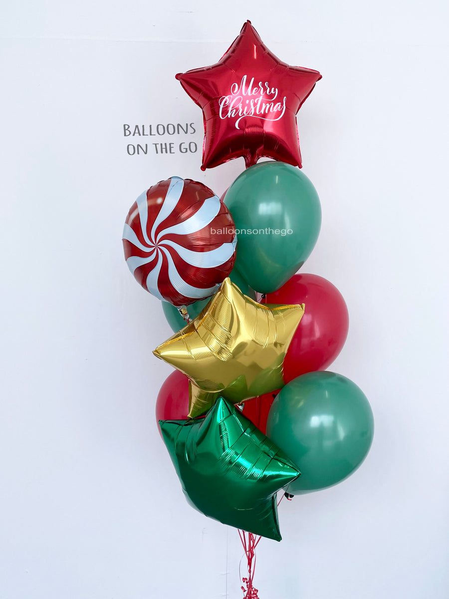 Merry Christmas Customized Balloon Bouquet – Balloons On The Go