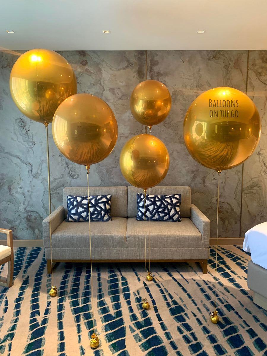 Set of Gold Orbz! – Balloons On The Go
